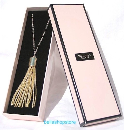 Victoria's Secret Tassel Necklace Gold Tone New In Box | eBay