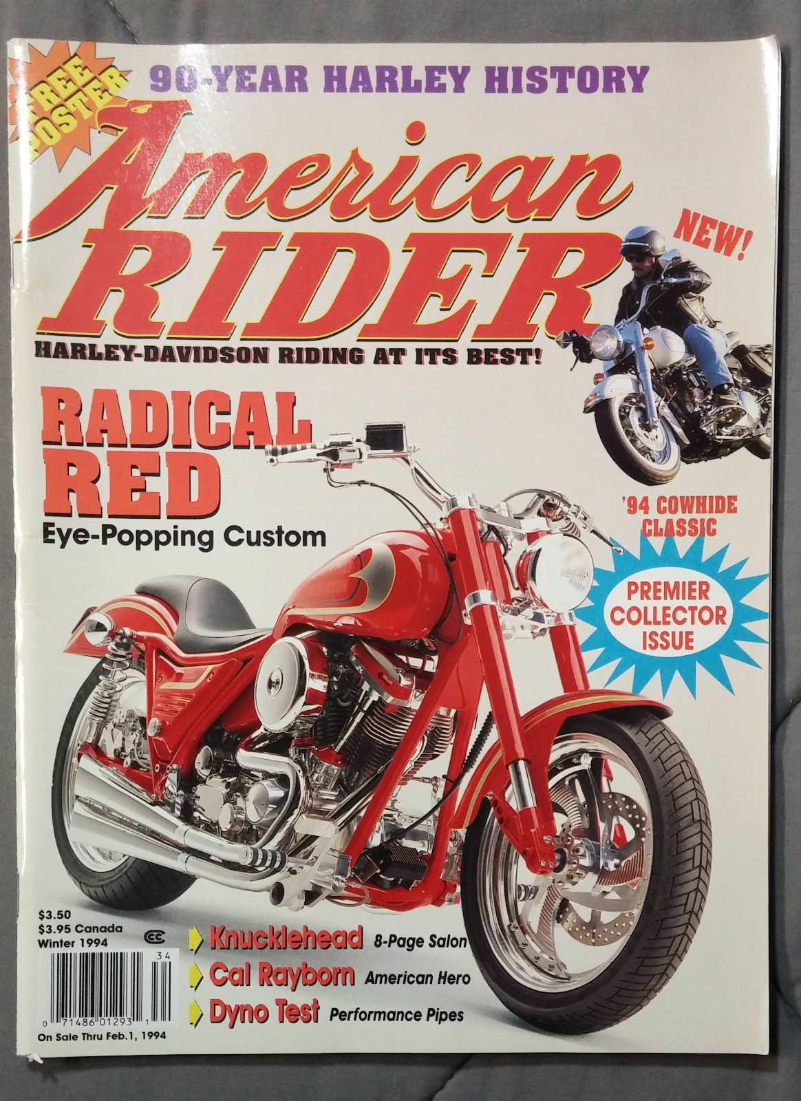 AMERICAN RIDER MOTORCYCLE MAGAZINE 1994 WINTER HARLEY DAVIDSON ...