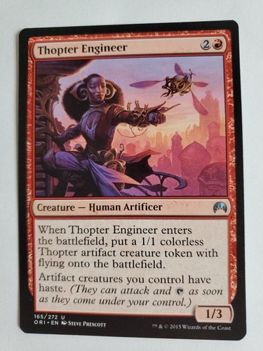 MTG Magic The Gathering Card Thopter Engineer Creature Human Artificer ...