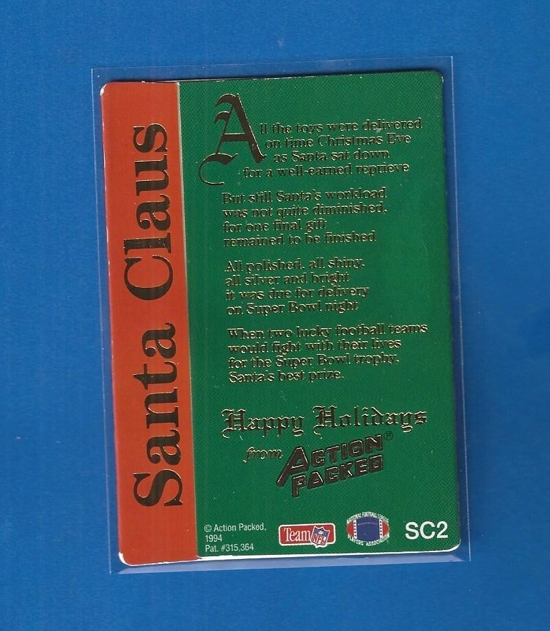 Santa -1994 Action Packed - NFL Properties -#SC2- Christmas Promo | eBay