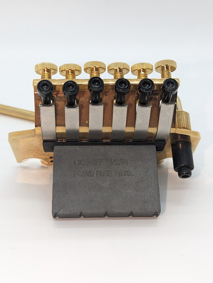 🎸90's Gold Floyd Rose Tremolo Bridge Double Locking System Bridge W ...