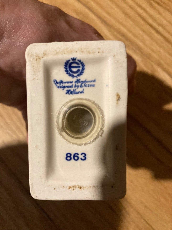 FURNISHINGS VINTAGE BLUE DELFT DUTCH SPINNING WINDMILL SALT OR PEPPER ...