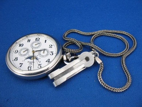 Citizen Triple Calendar Moon Phase Silver Pocket Watch Analog Quartz ...