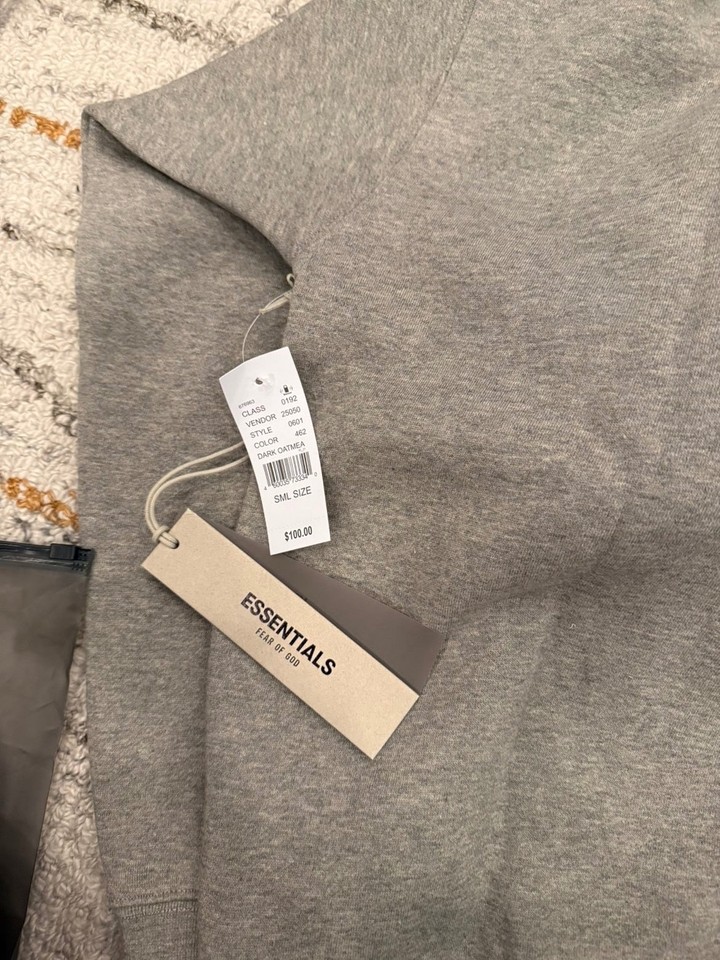 Dark Oatmeal Essentials hoodie - Sizes Xs-L | eBay