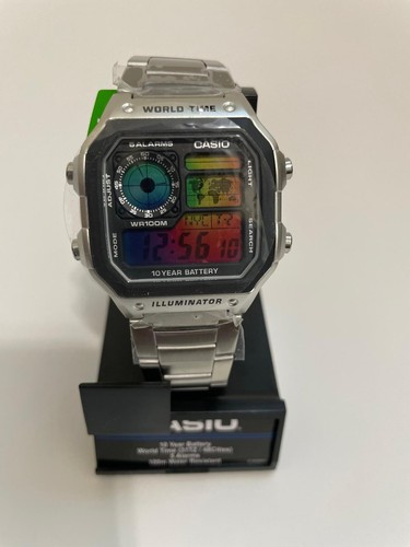 Casio Royale AE1200 LCD Analog Digital Custom Retro World Time Watch ...