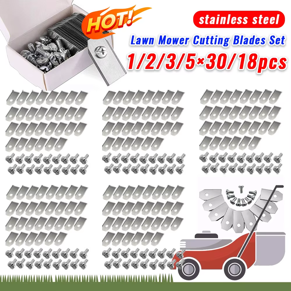 30PCS Lawn Mower Cutting Blades Set Stainless Steel Mowing Machine ...