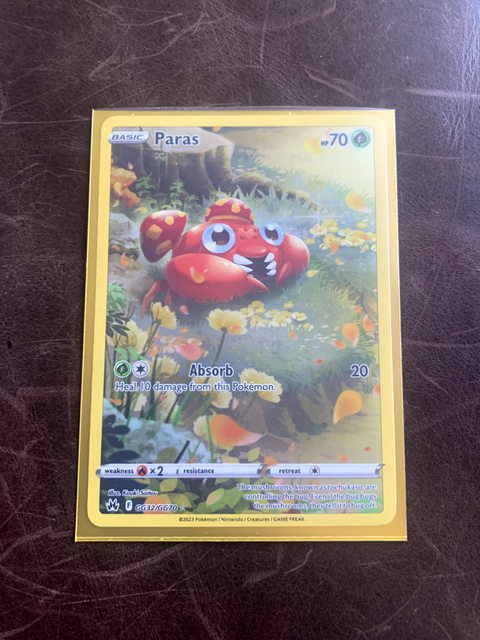 Pokémon TCG Paras Crown Zenith: Galarian Gallery GG32/GG70 Holo Holo ...
