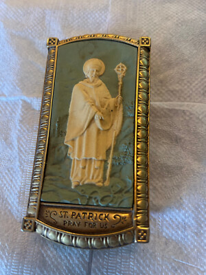 St Patrick Pray for us The Vatican Library Collection Gold green Rosary ...