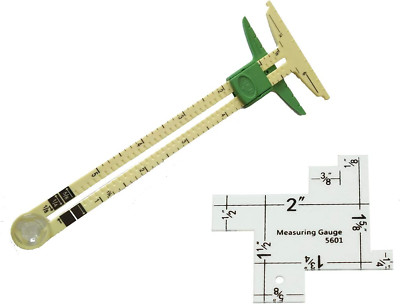 5-In-1 Sliding Gauge Measuring Sewing Ruler Tool with Free 1Pc ...