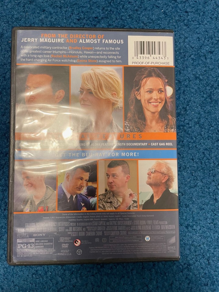 DVD ALoha Bradley Cooper Emma Stone Rachel McAdams Bill Murray John ...