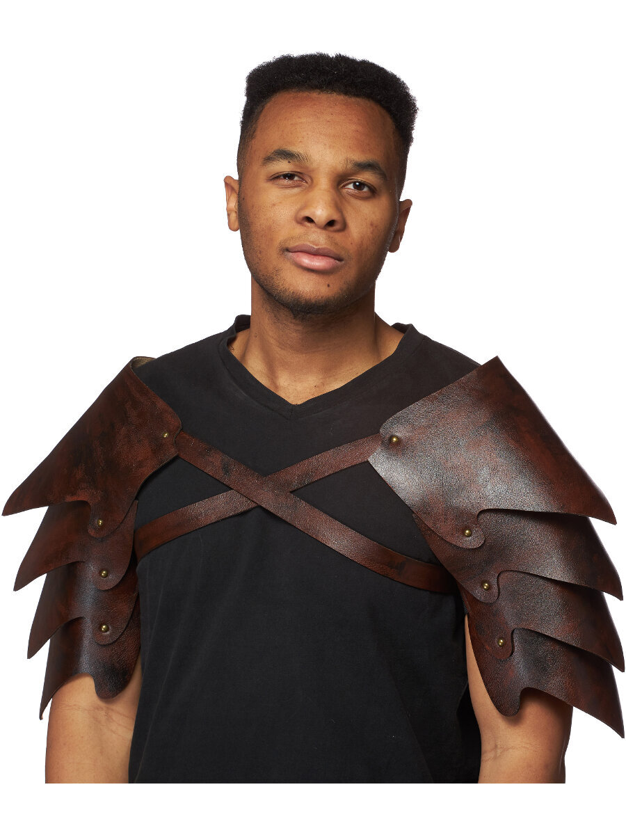 Faux Leather Shoulder Armour 2pc Set Costume Accessory | eBay