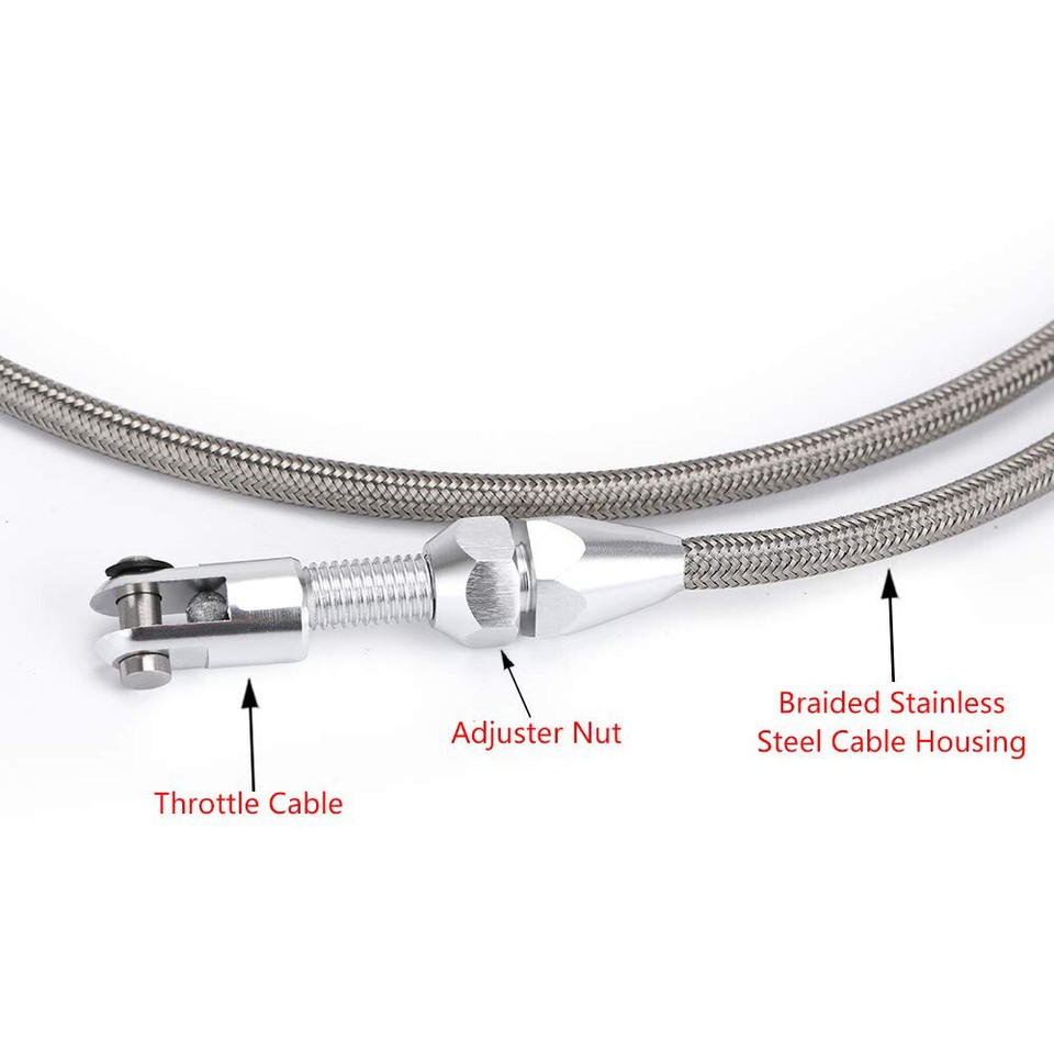 Universal 36" Stainless Steel Throttle Cable for Chevy LS1 4.8L 5.3L 6 ...