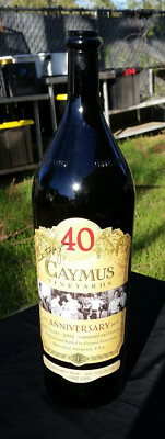 40th Anniversary 3 Liter CAYMUS WINE BOTTLE CHUCK WAGNER Signed EMPTY ...
