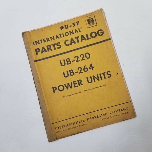 IH Parts Catalog UB-220 UB-264 Power Units International Harvester ...