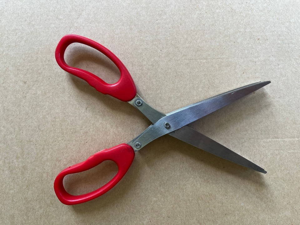 Red Handled Multi-Use 5 Blade Scissors - Made in USA | eBay