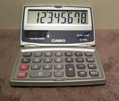 Casio SL-100L Basic Solar Folding Compact Calculator | eBay