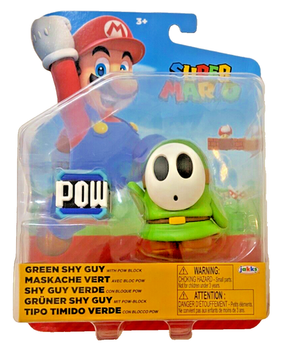 GREEN SHY GUY Super Mario Jakks Pacific 4" Figure with POW Block | eBay