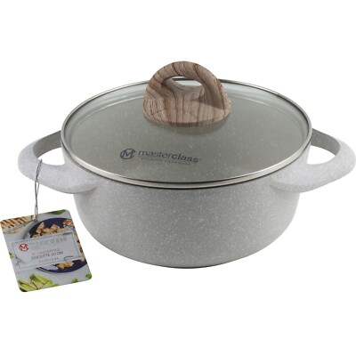 Masterclass Premium Cookware Collection 8" Casserole Pan Pot with Lid 2 ...
