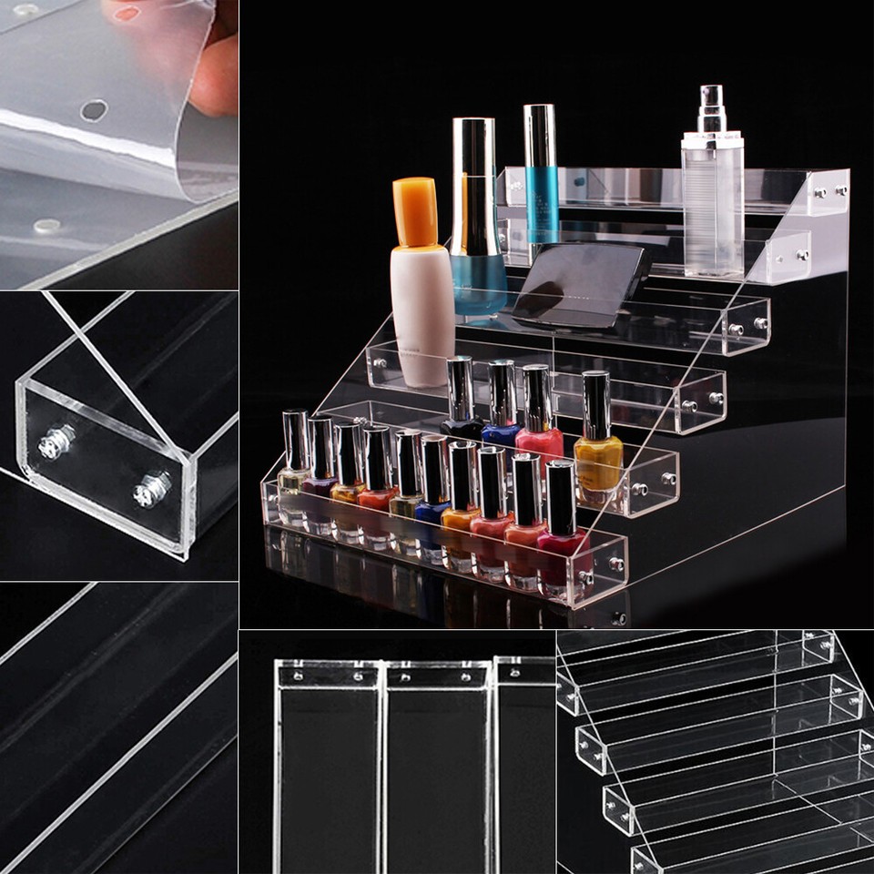 6 Layer Clear Acrylic Display Stand For Action Figures Paint Cosmetics ...