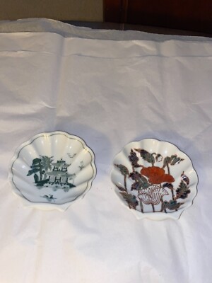 OVERJOY BRAND OLDER SCALLOPED DISHES HAND PAINTED IN HONGKONG | eBay