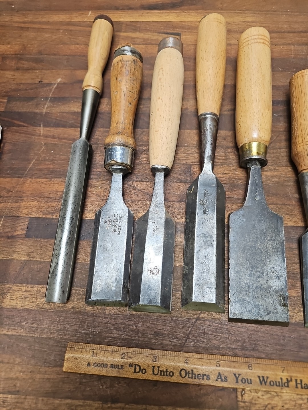 K339- Lot of 10 Vintage Antique Wood Chisels - BUCK etc | eBay