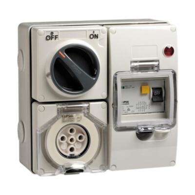 Clipsal 56 Series Round 5 Pin 20A Switched Socket with RCD Grey ...