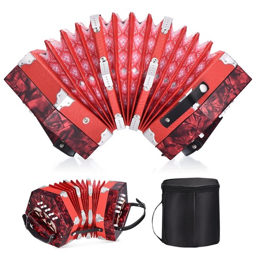 RIVVTA Concertinas, 20 Key Professional Accordion, Musical Instruments ...