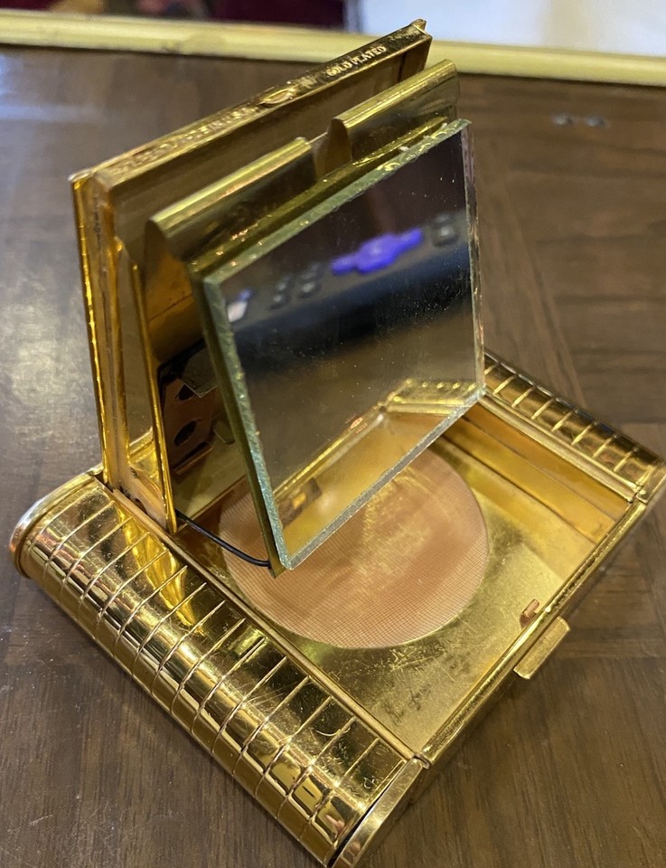 VINTAGE VENUS RAY GOLD TONE WOMEN'S MAKEUP COMPACT W/MIRROR Lipstick ...