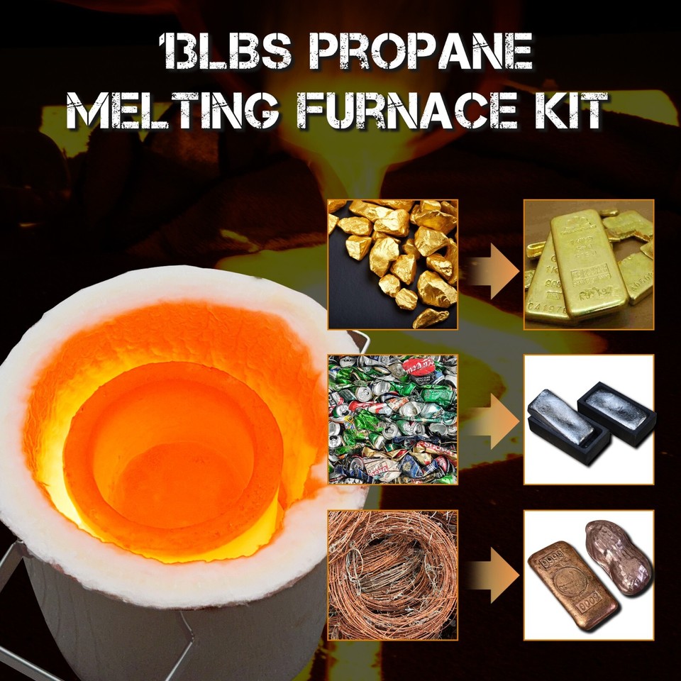 USA Gas Melting Furnace Propane Forge Kit 1400℃/2552℉ Full Stainless ...