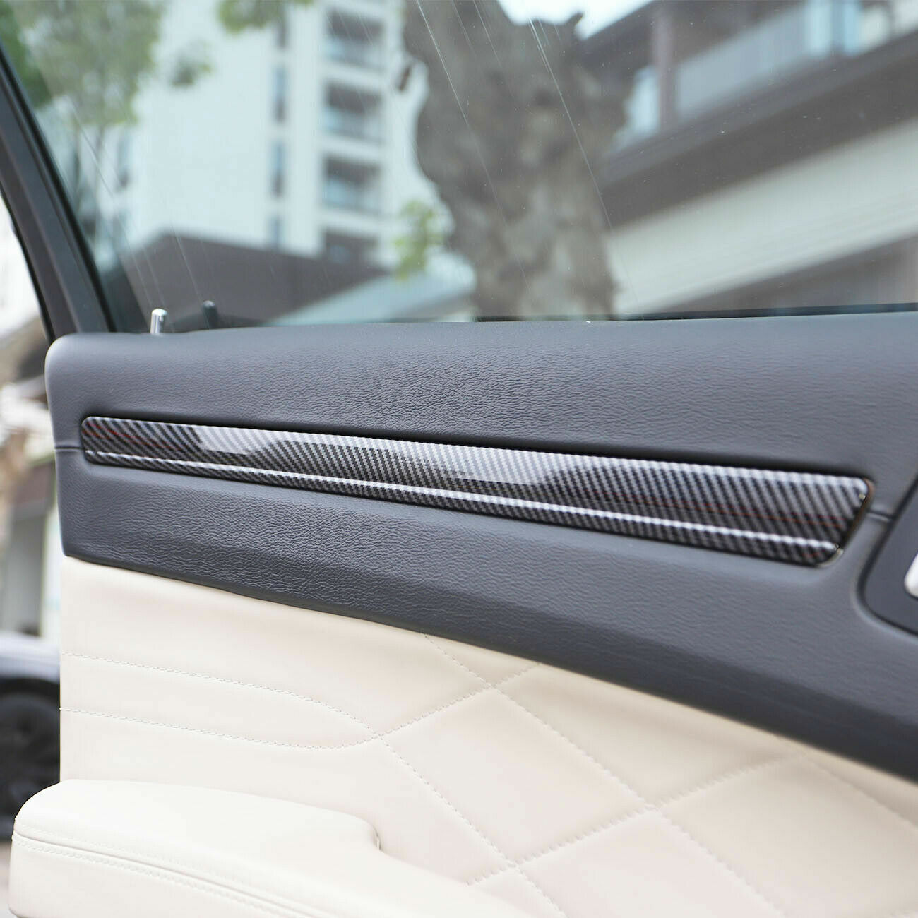 4X Interior Door Panel Cover Strips For Chrysler 300/300C 2011+ Carbon ...