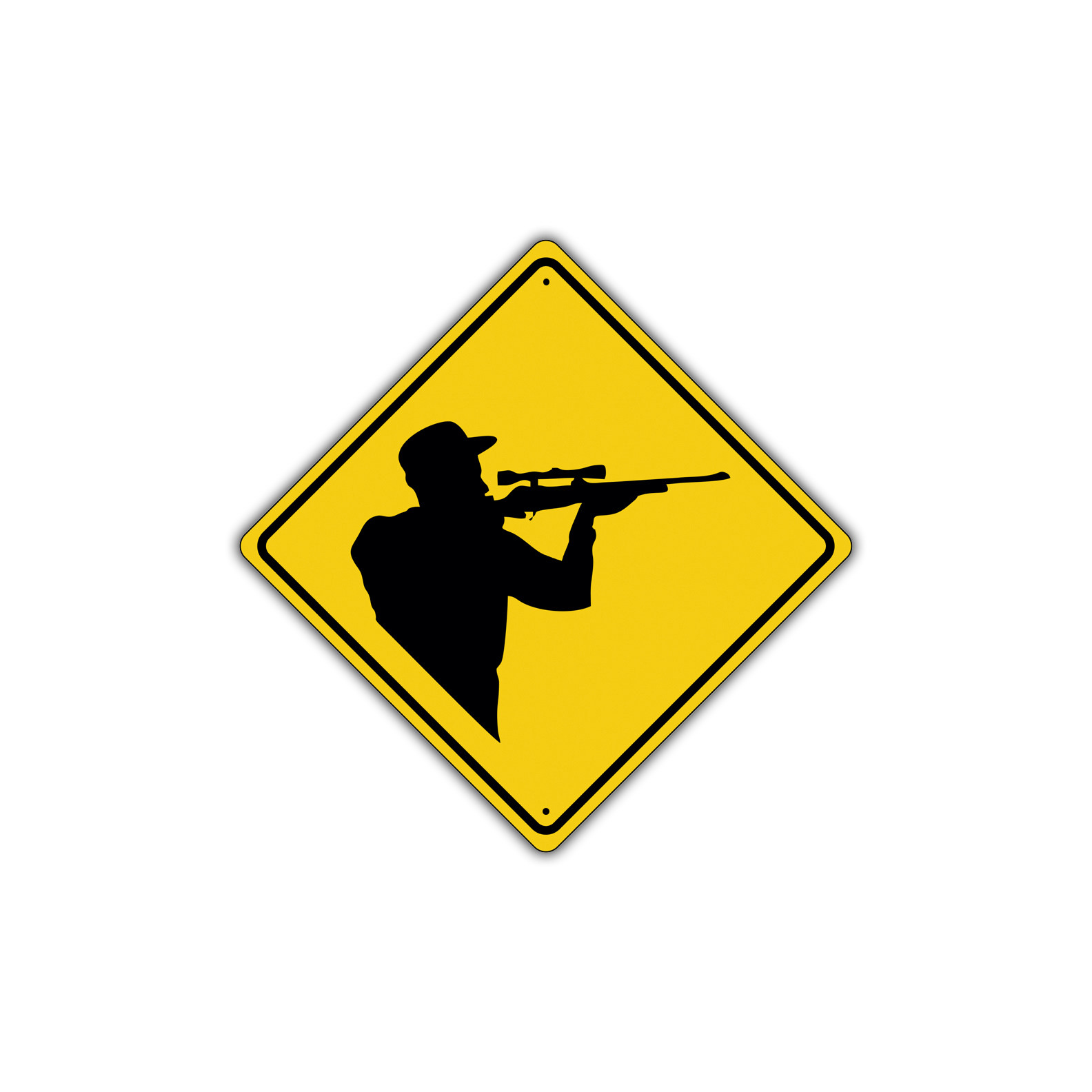 Caution Sniper Shooting Range Graphic Symbol Hunting Diamond Decor ...
