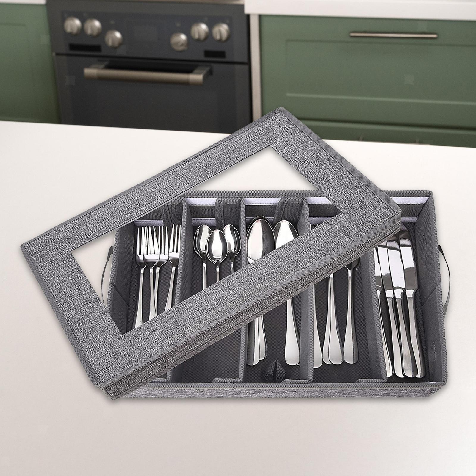 Silverware Box Organizer Tableware Utensil Chest for Cutlery Spoons ...