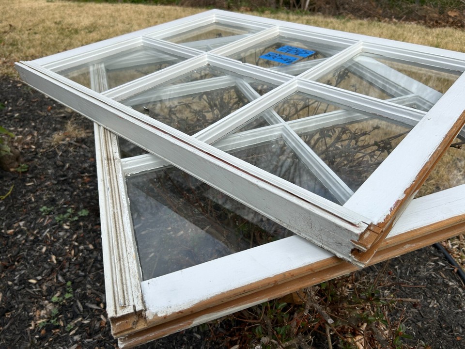 2 - 32 x 25 Vintage Window top sashes old 6 pane Frame 1976 Arts ...
