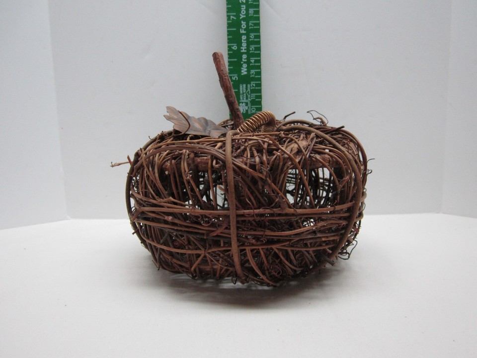 Vintage Wood Stem Grapevine Pumpkin Leaf Thanksgiving Halloween Fall ...
