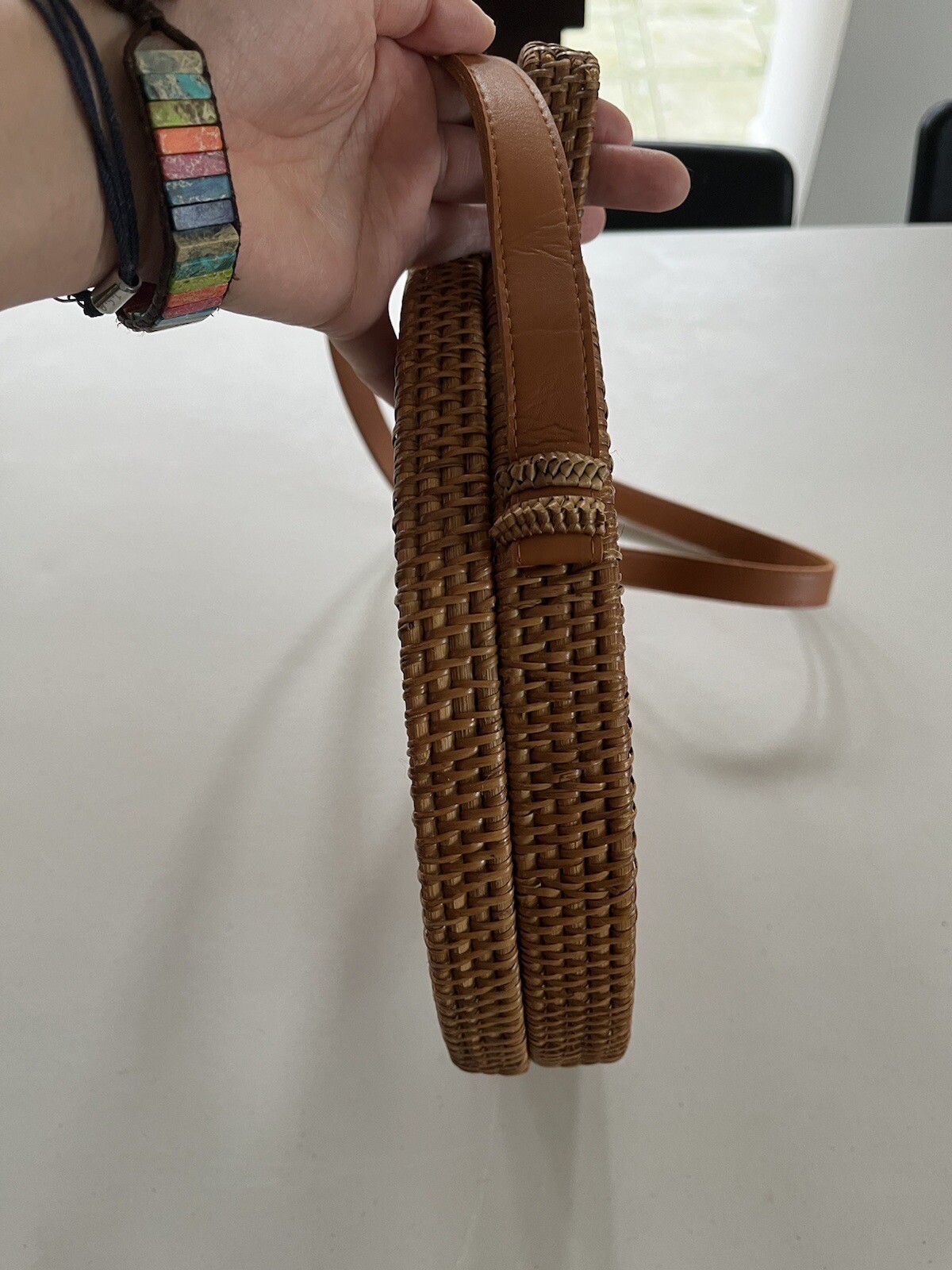 Collection Eighteen Womens Bamboo Circle Hand Crafted Shoulder Purse ...