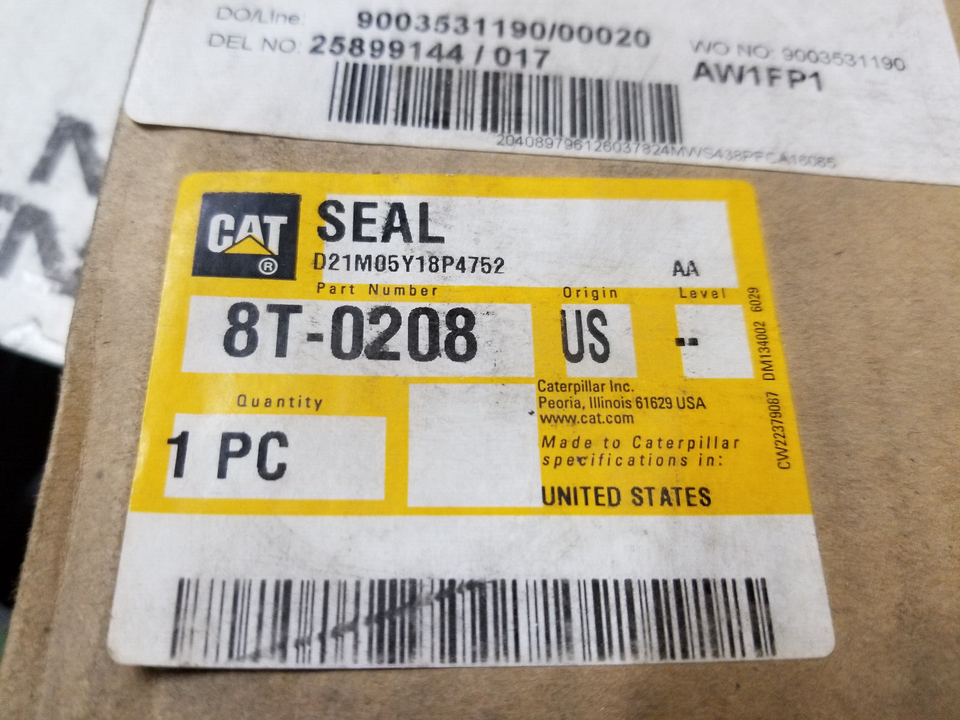 CATERPILLAR CAT 8T-0208: 247.4mm Inner Diameter Pivot Shaft Seal 8T0208 ...