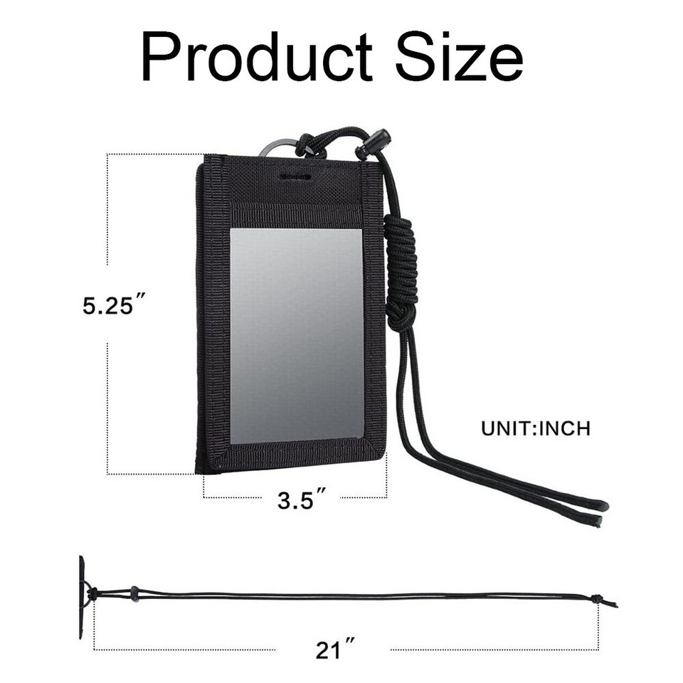 Tactical ID Card Credit Organizer Hook Loop Patch Badge Holder With ...
