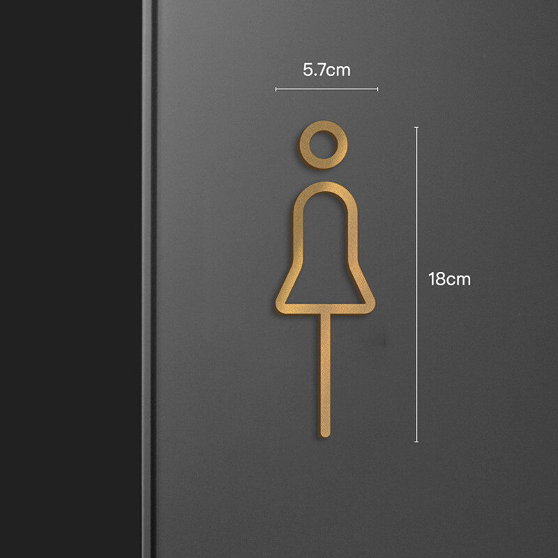 Toilet Sign Plate Bras Wash Room Door Wall Label Sticker Wc Holder ...