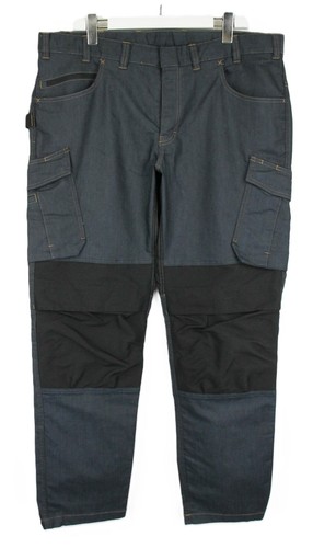 Blaklader Workwear Men's Jeans UK 42R Blue Zip Fly Pockets Patches On ...