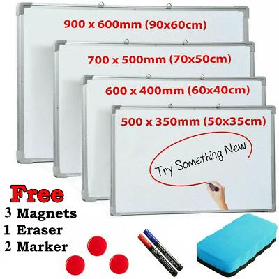 Magnetic Whiteboard Small Large Dry Wipe Notice White Board Office Home ...