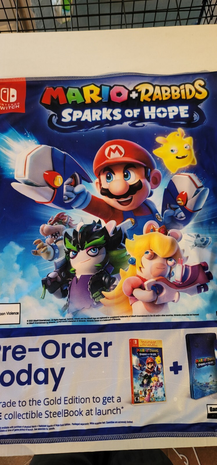 Mario+ Rabbids Sparks Of Hope Gamestop Cloth/Fabric Poster (34inx24in ...