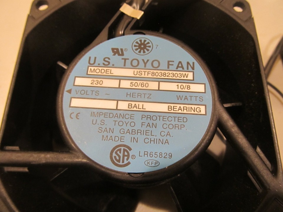 3" Toyo Cooling Fan, 230v, 50/60Hz, 10/8w, Toyo / Aquafine Water System ...