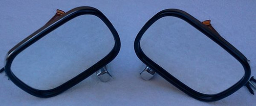 NOS Pair Chrome Rectangle Mirrors Hot Rod Muscle Car Side View Mirrors ...