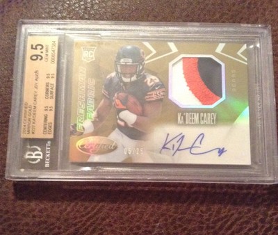 2014 Certified Kadeem Carey Gold 3 Clr Jersey / Autograph Bhs 9.5 Auto ...