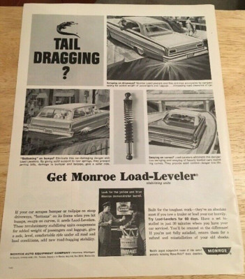 1964 MONROE LOAD-LEVELER Auto Equipment - Vintage Magazine Print Ad | eBay