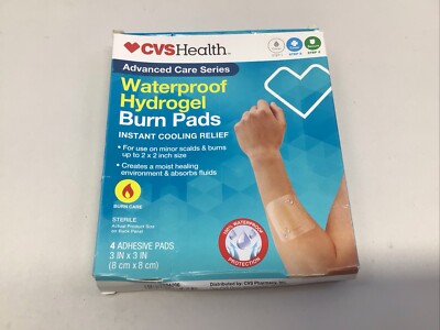 New CVS Health Waterproof Hydrogel Burn Patches 4 Count 3 In X 3 In | eBay