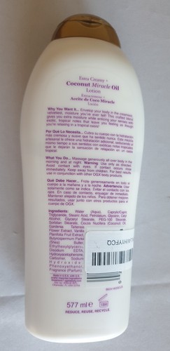 OGX Extra Creamy + Coconut Miracle Oil Ultra Moisture Body Lotion (19.5 ...