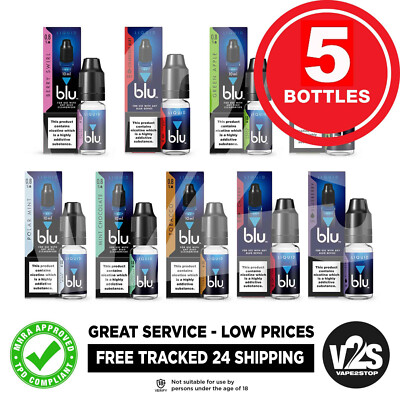 Blu E Liquid 5x10ml Vape Refill Liquid UK stock all flavours and ...