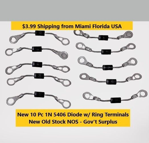 New 10 Pack IN5406 Rectifier Diodes w/Ring Terminals | eBay