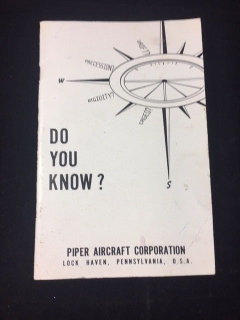 PIPER AIRCRAFT, DO YOU KNOW ABOUT GYROS BOOKLET, 1972 | eBay